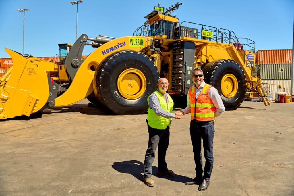 WA’s first electric hybrid wheel loader arrives at Onslow iron project