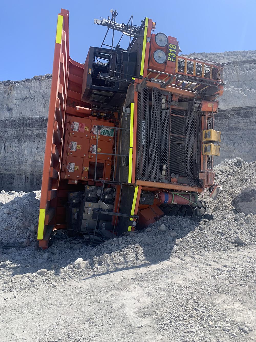 Loaded haul truck roll at NSW coal mine